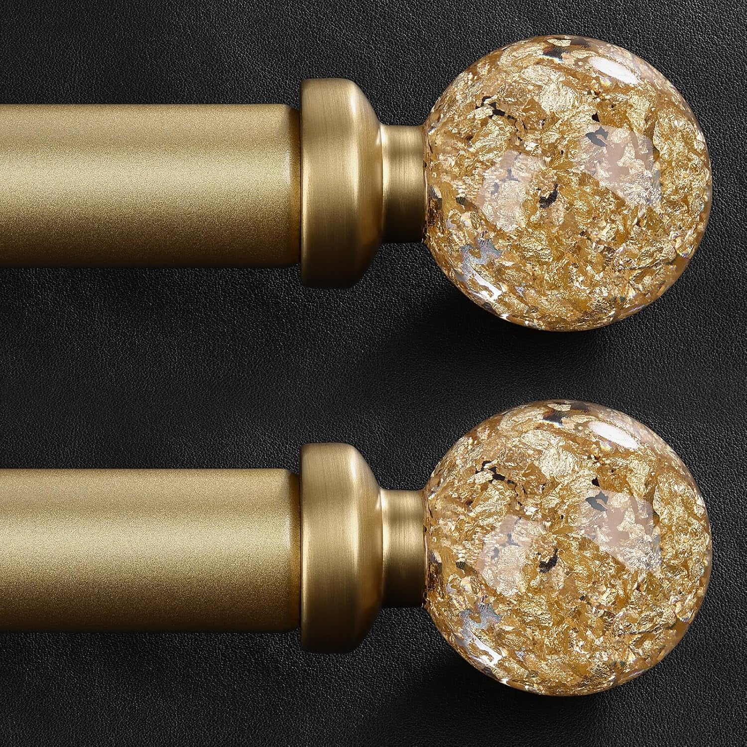 2 Pack Gold Curtain Rods for Windows 28 to 48 Inch, 1'' Heavy Duty ...