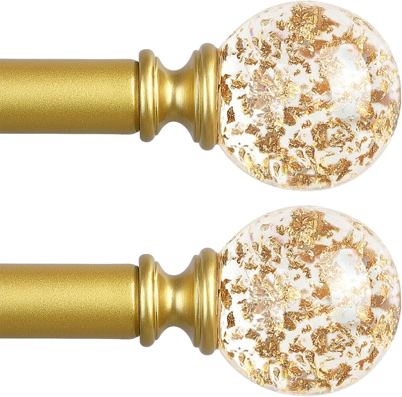 2 Pack Gold Curtain Rods for Windows 48 to 84 Inch,Heavy Duty Curtain ...