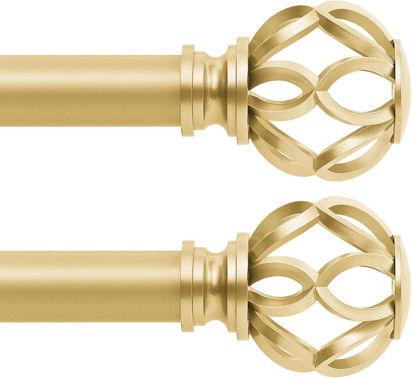2 Pack Gold Curtain Rods for Windows 28 to 48 Inch(2.3-4Ft), 1 Inch ...