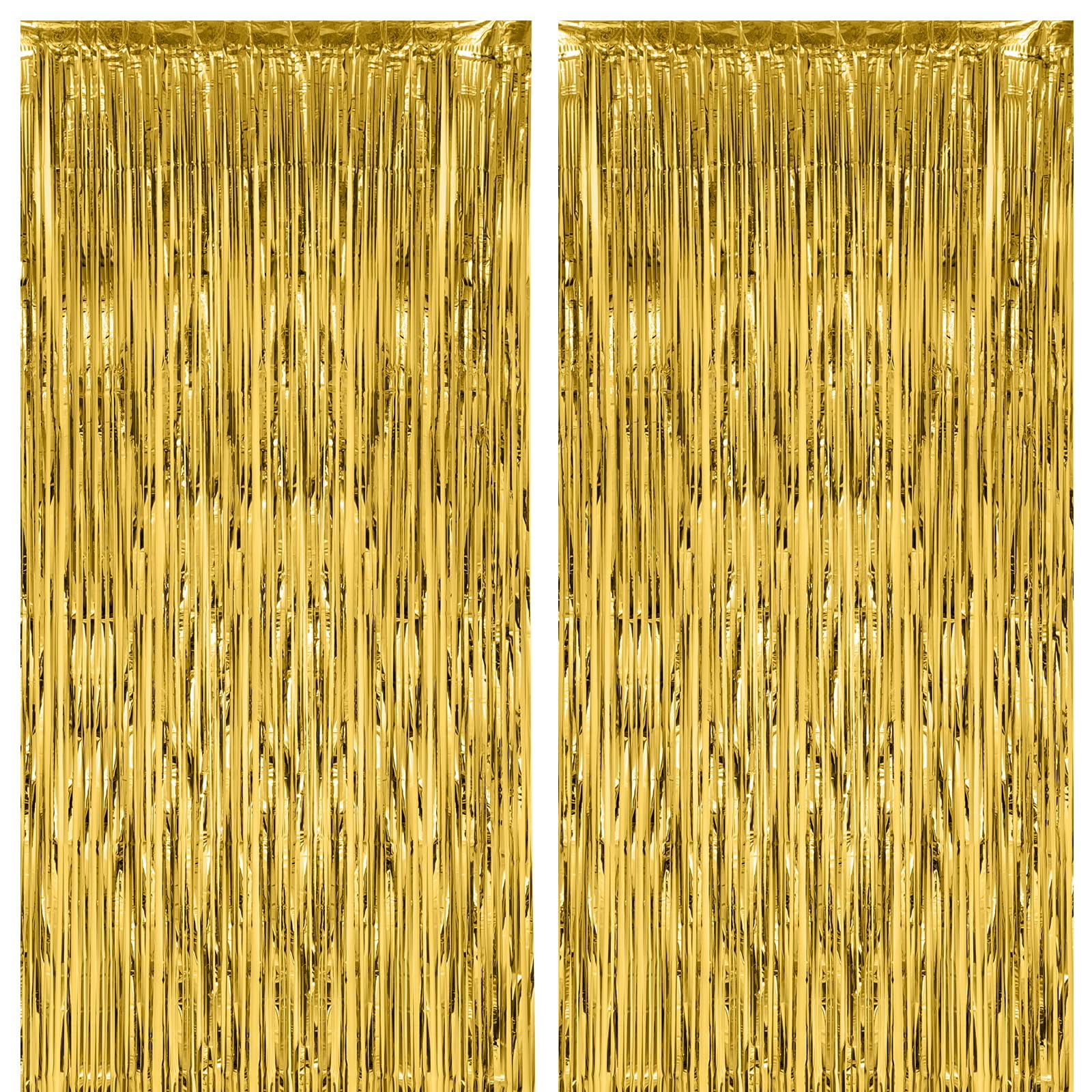 2 Pack Gold Fringe Backdrop, Tinsel Curtains for Party Decor ...