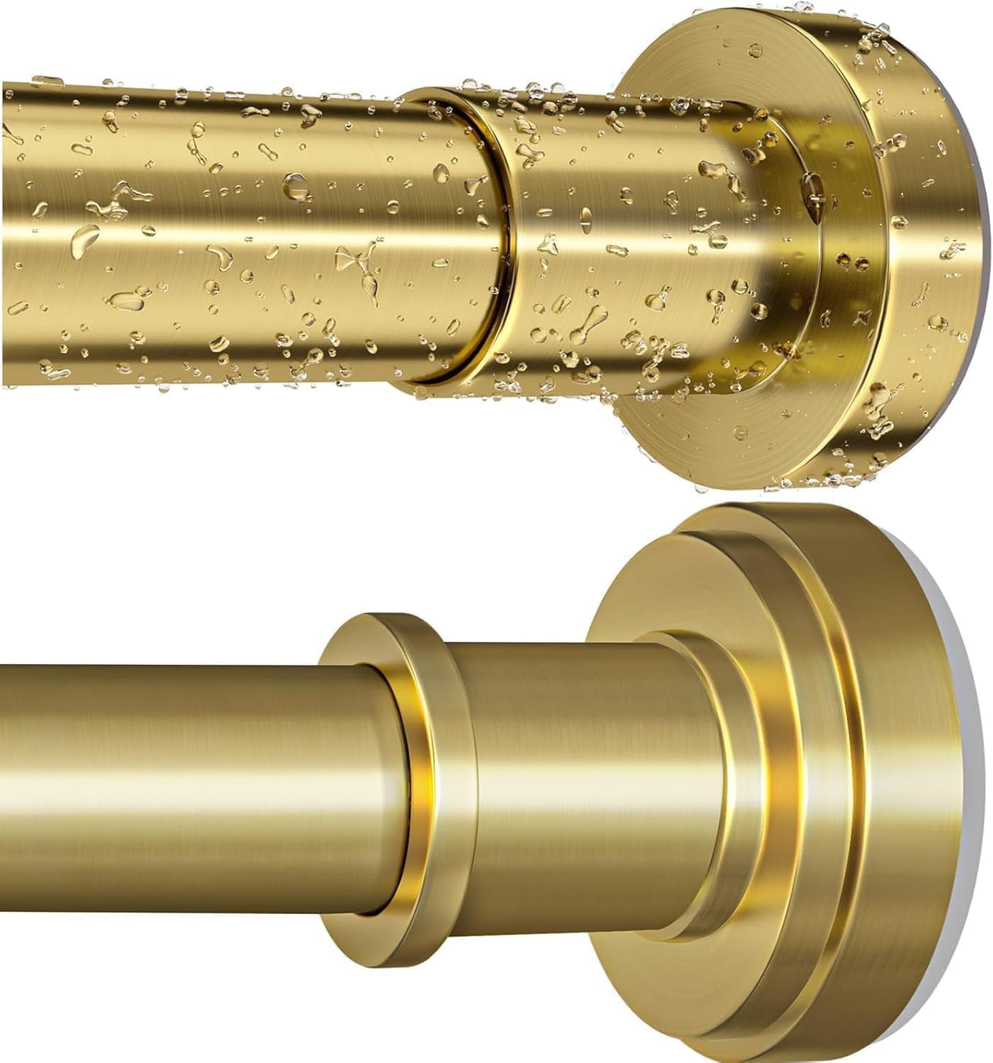 2 Pack Gold Shower Curtain Rod 36-84 Inches (3-7ft) Non Rust Adjustable ...