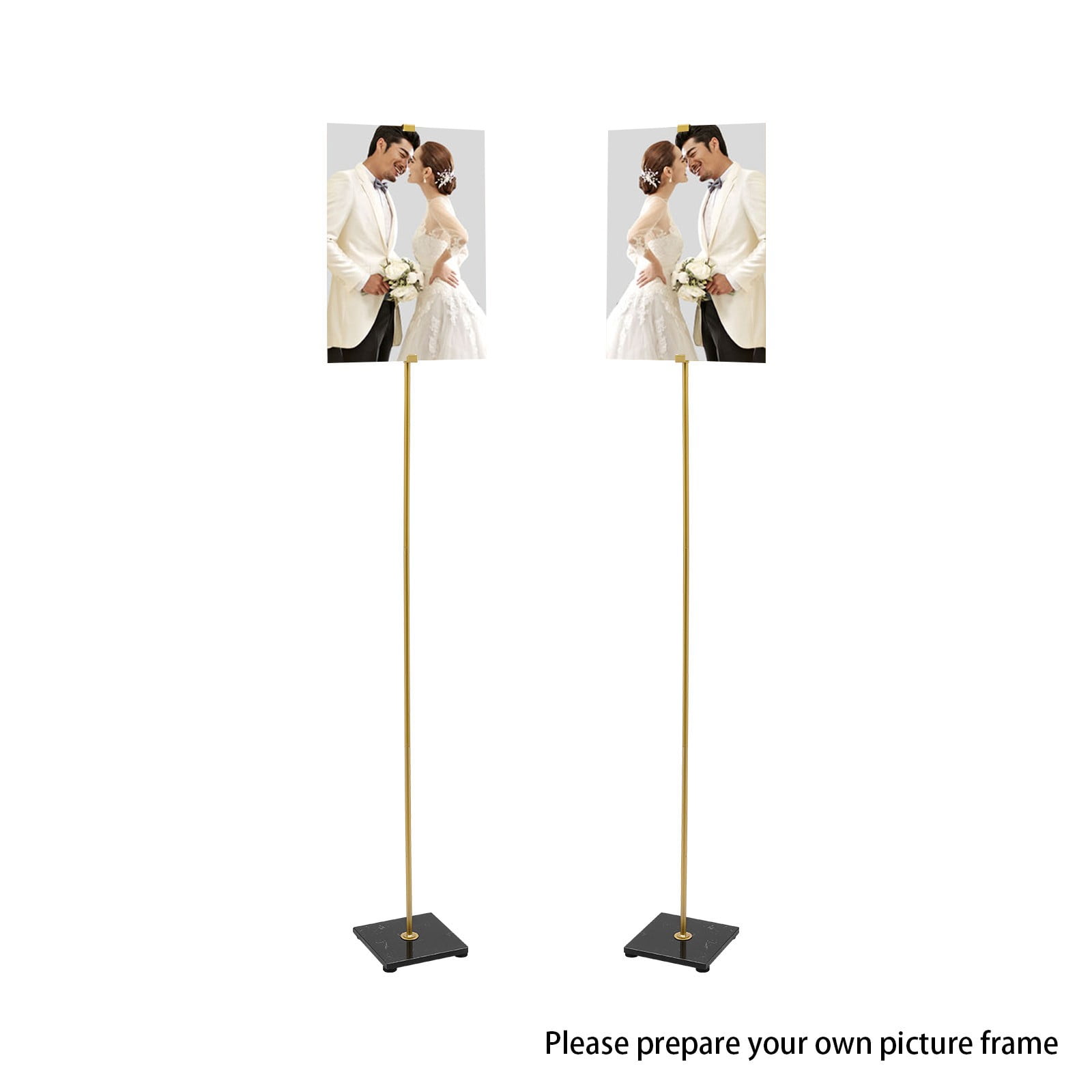 2 Pack Gold Wedding Welcome Display Stands with Marble Base, Adjustable ...