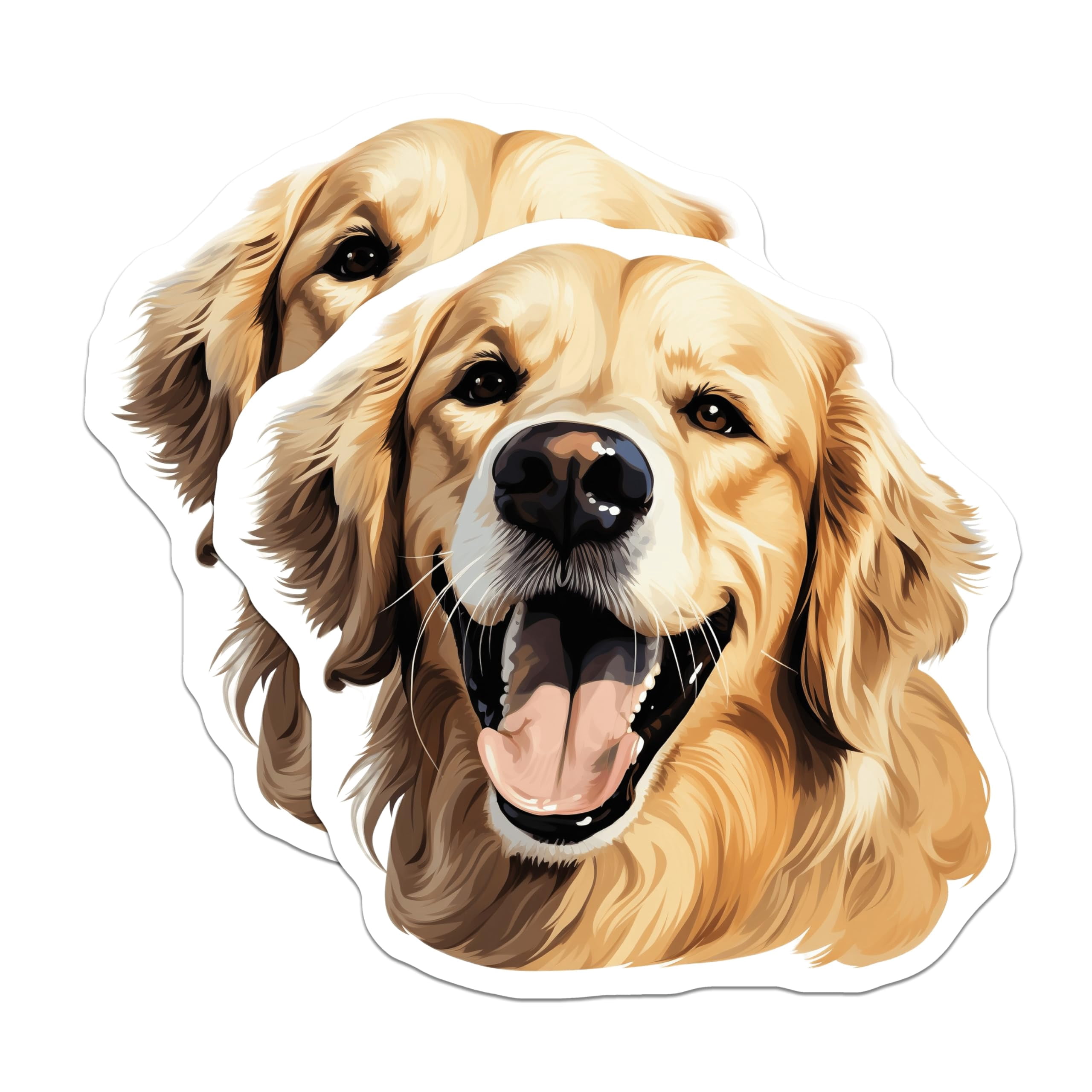 (2 Pack) Golden Retriever Dog Magnets - Happy Dog Face - Dog Mom Home ...