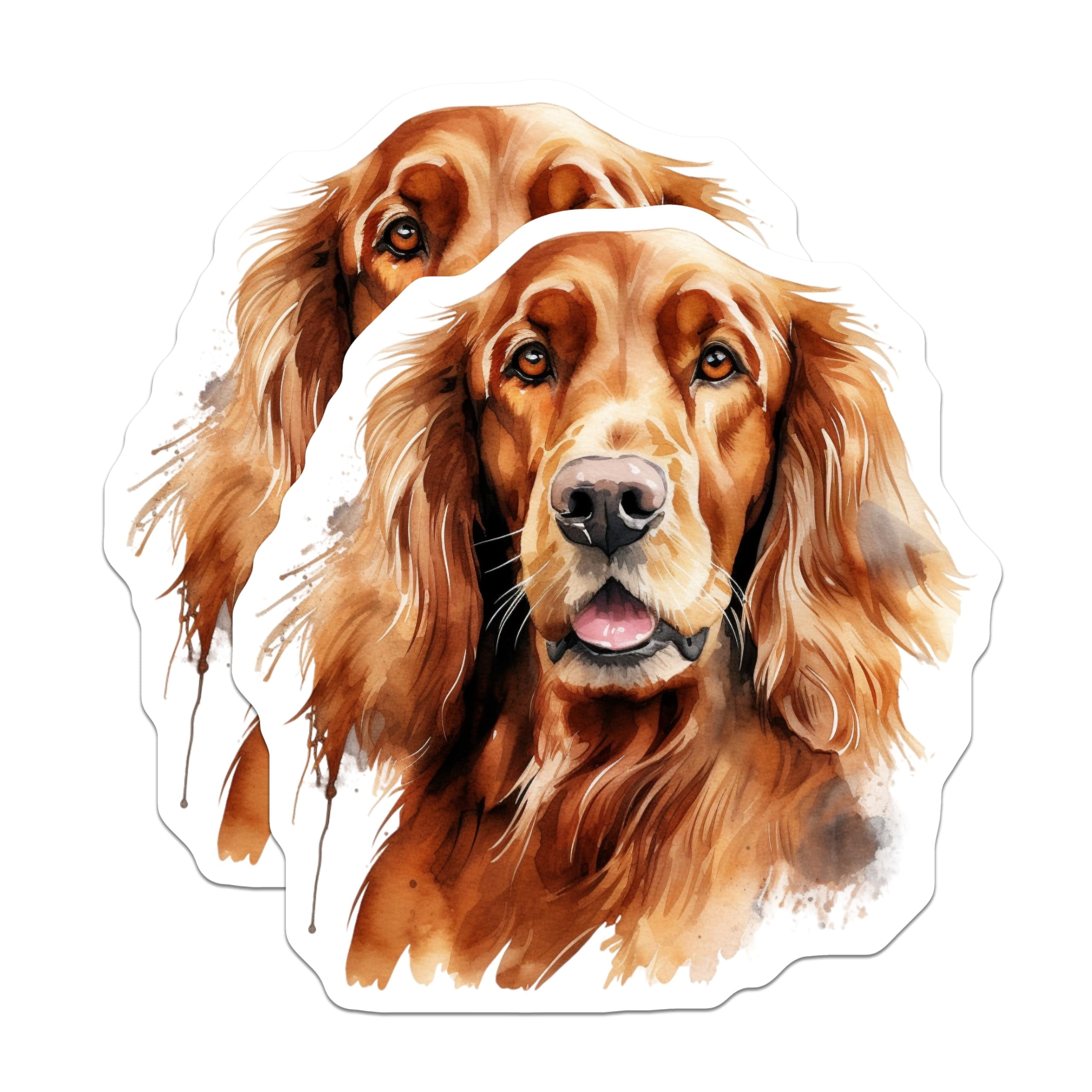 (2 Pack) Golden Retriever Dog Stickers - Watercolor Pet Portrait ...