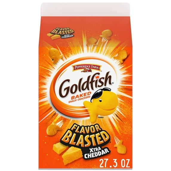 (2 Pack) Goldfish Flavor Blasted Xtra Cheddar Cheese Crackers, 27.3 oz ...