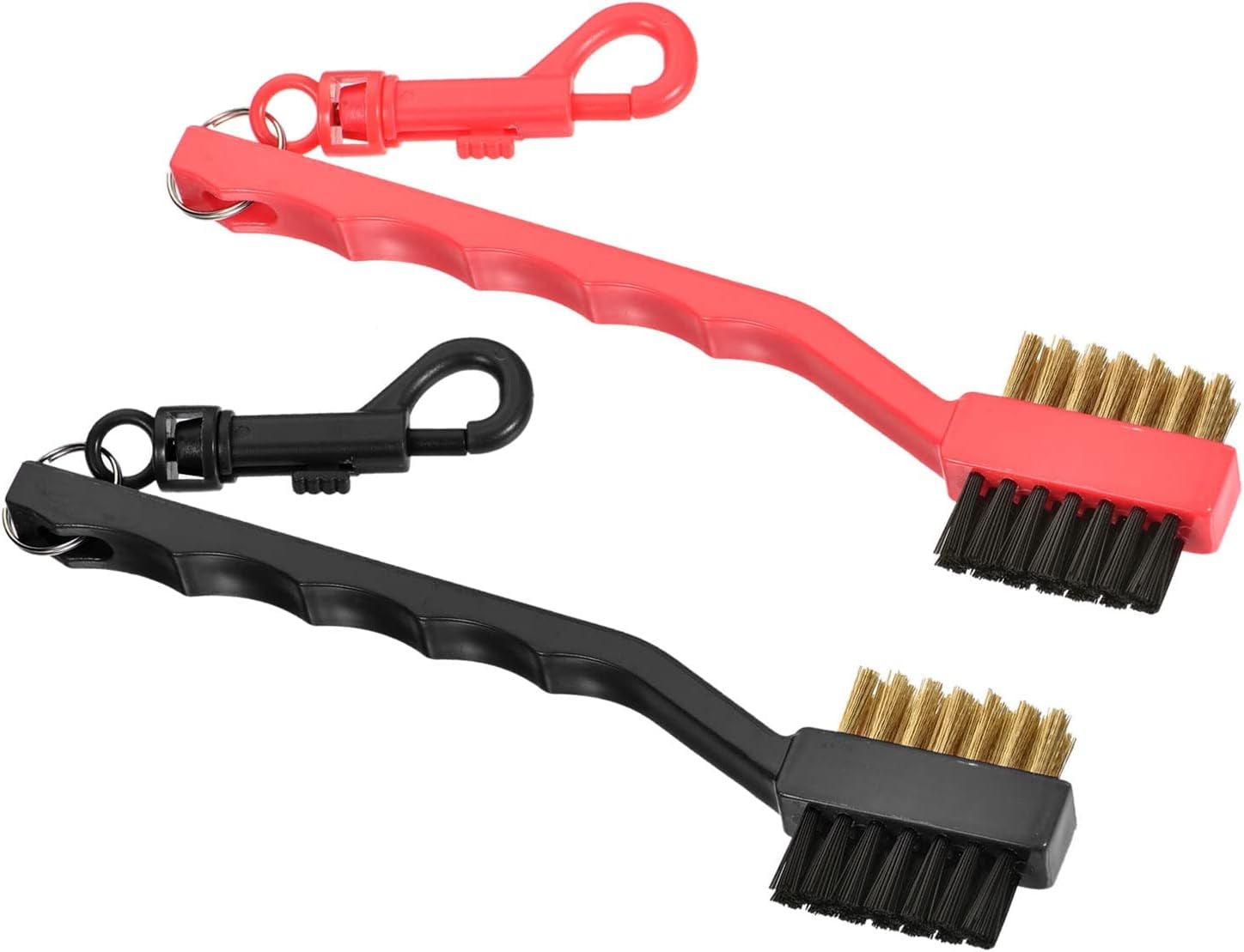 2 Pack Golf Club Brush - Golf Club Groove Cleaner Zip-line Dual Bristle ...