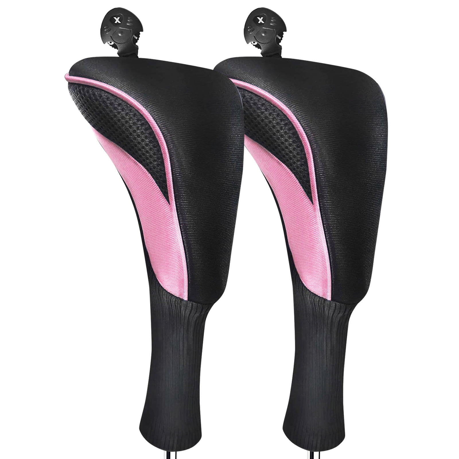 2 Pack Golf Club Head Covers for Hybrids Long Headcover Interchangeable ...