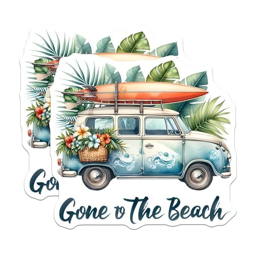 (2 Pack) Gone to The Beach Magnets Magnets - Surfboard Magnet ...