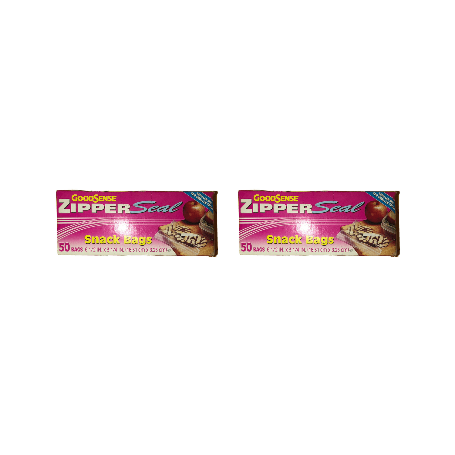 2 Pack GoodSense ZipperSeal Snack Bags, 100ct - Walmart.com