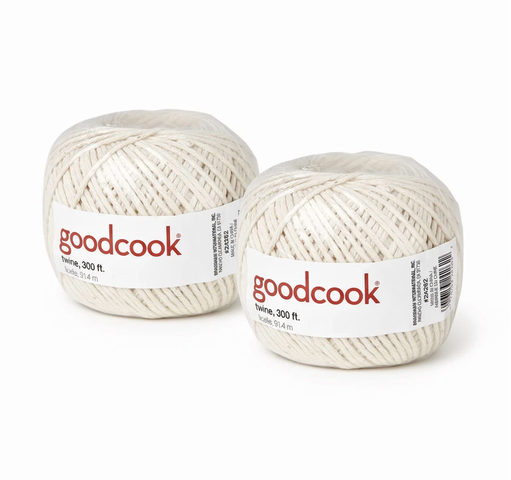 2 Pack Goodcook All Purpose Cooking Twine Ball 300' Unbleached Butcher ...