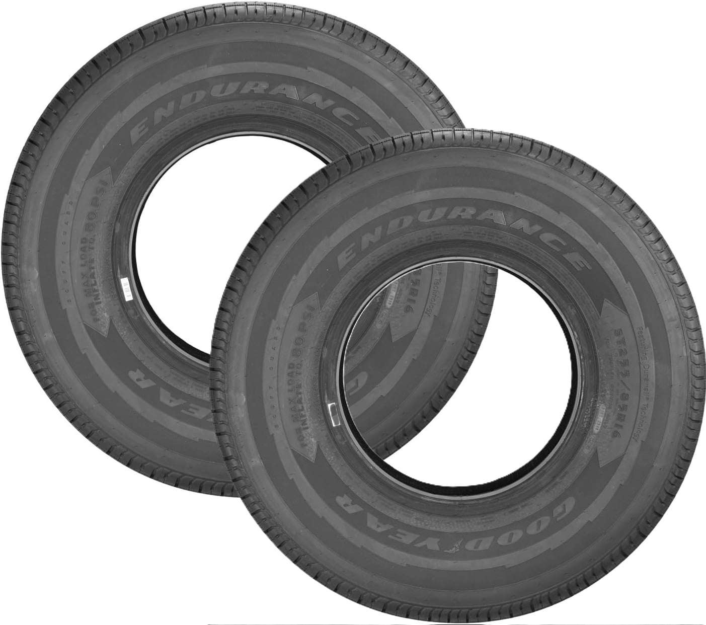 2-Pack Fits Goodyear Endurance All Season Trailer Tire ST255/85R16 Load ...