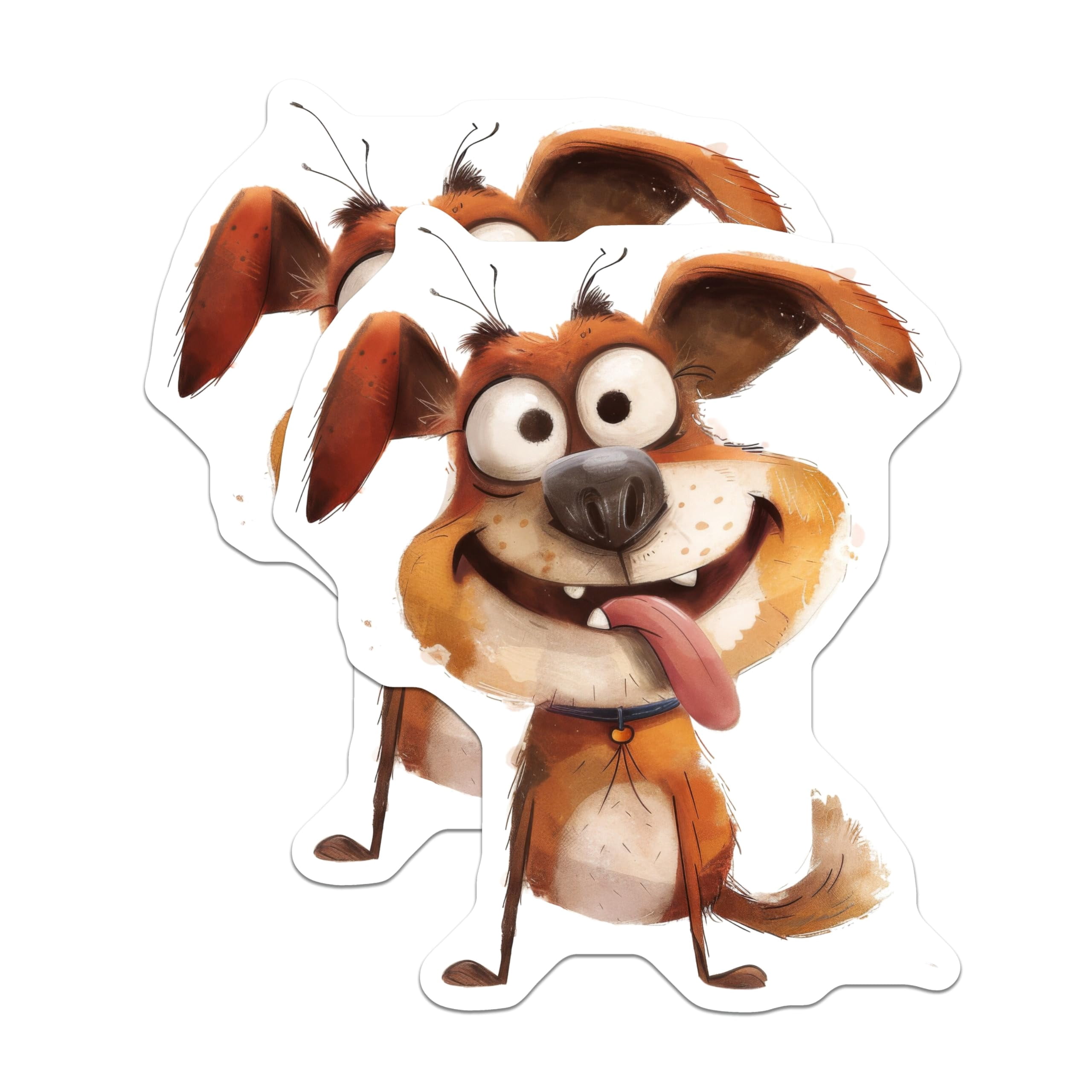 (2 Pack) Goofy Dog Magnets - Funny Puppy Illustration - Cute Animal ...