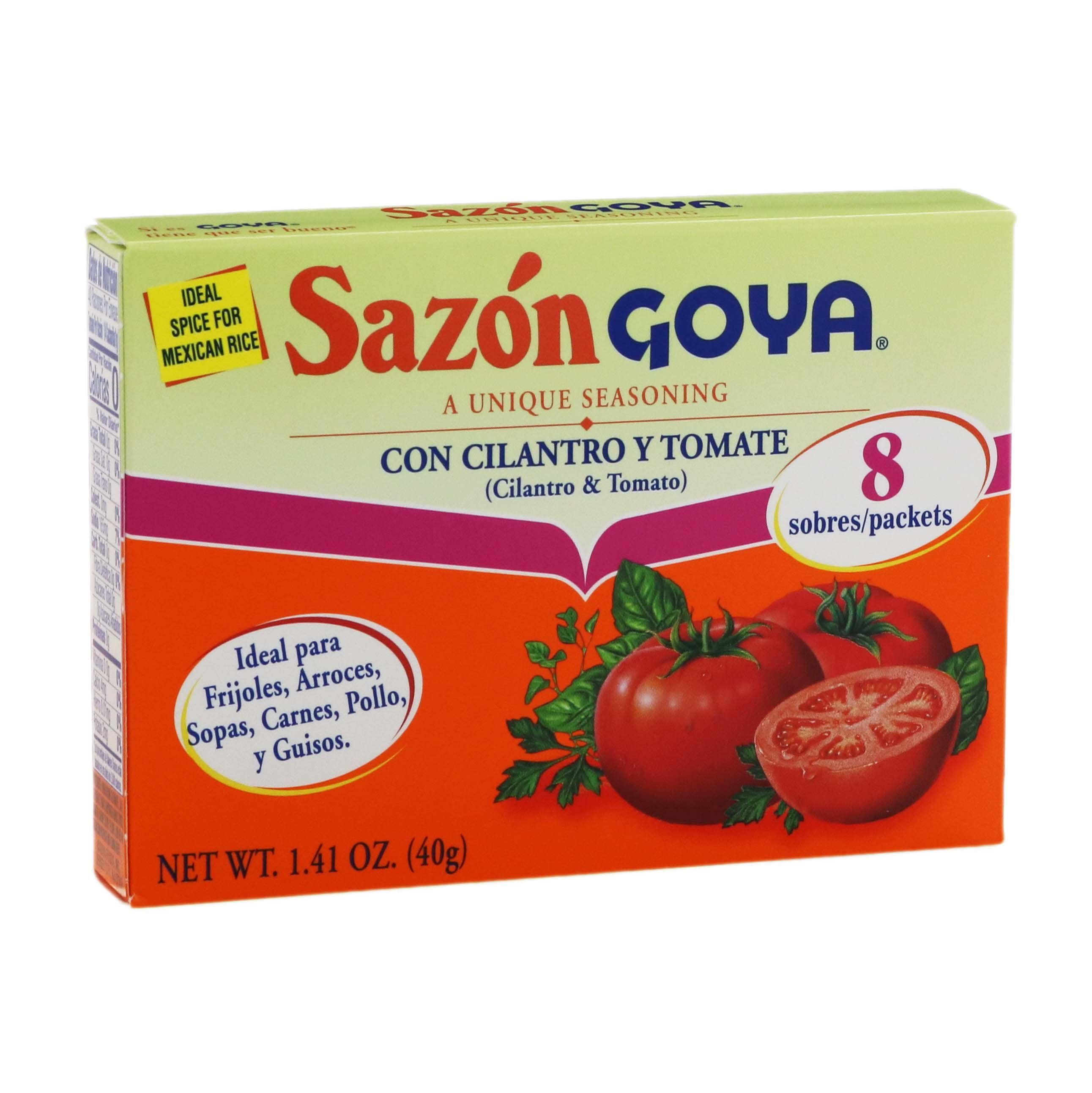 GOYA Sazon Cilantro Tomato Seasoning, 2 Pack, 1.41 oz, Adds Flavor to ...
