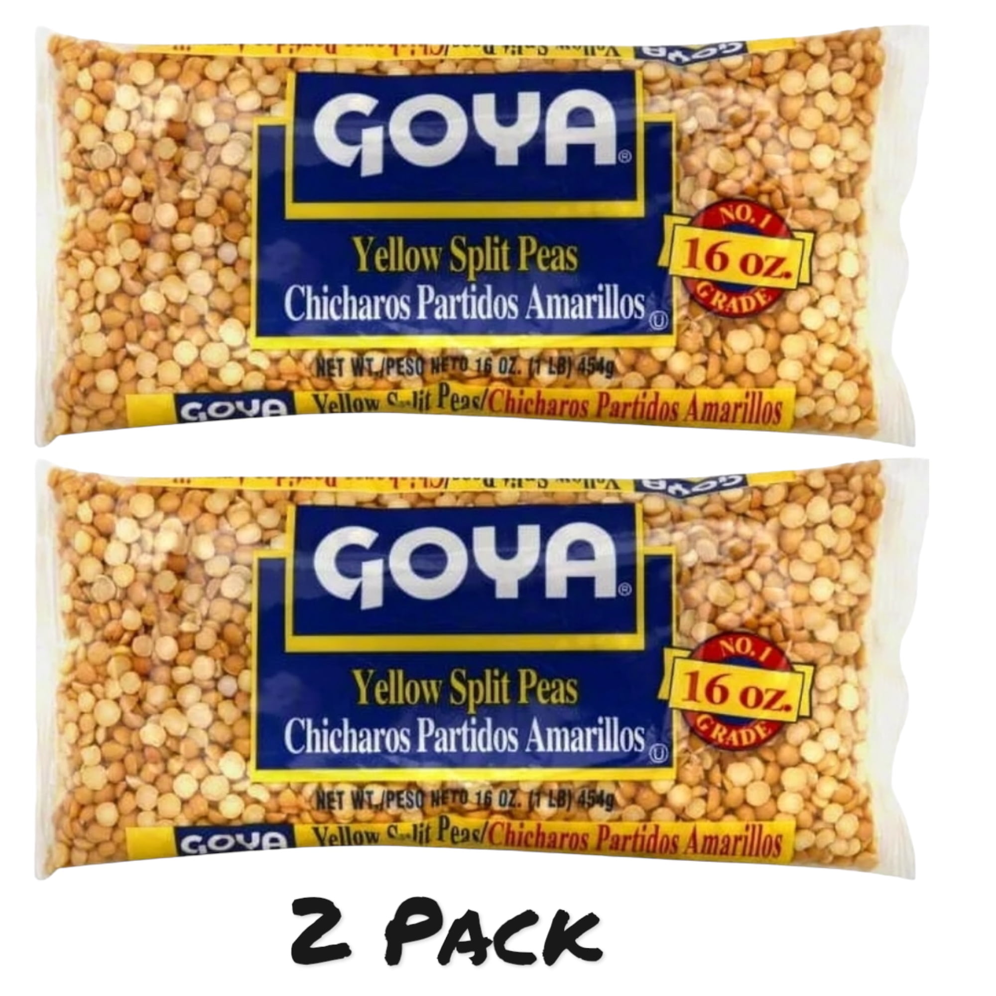 ( 2 Pack ) Goya Yellow Split Peas, Dry, Chana Dal Lentils, 16 oz, Bag ...