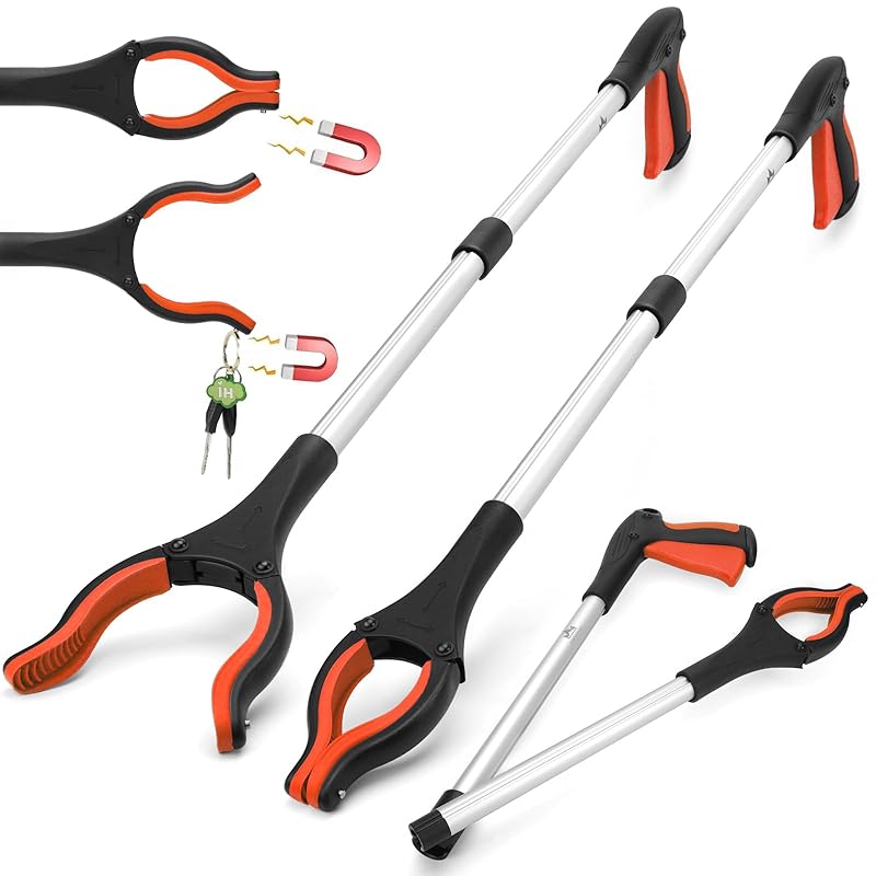 2025 New 2-Pack Grabber Tool, 32" Long Reacher Grabber Pickup Tool with ...