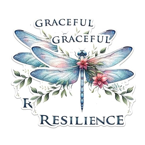 (2 Pack) Graceful Resilience Magnets - Inspirational Dragonfly Magnets ...