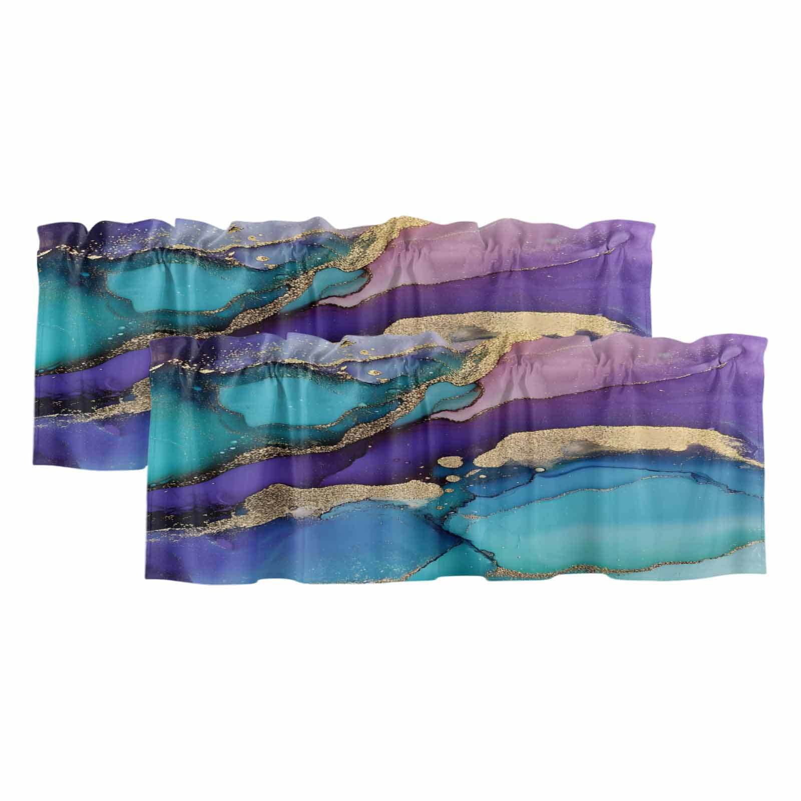 2 Pack Gradient Marble Texture Valance for Window Marble Texture Modern ...