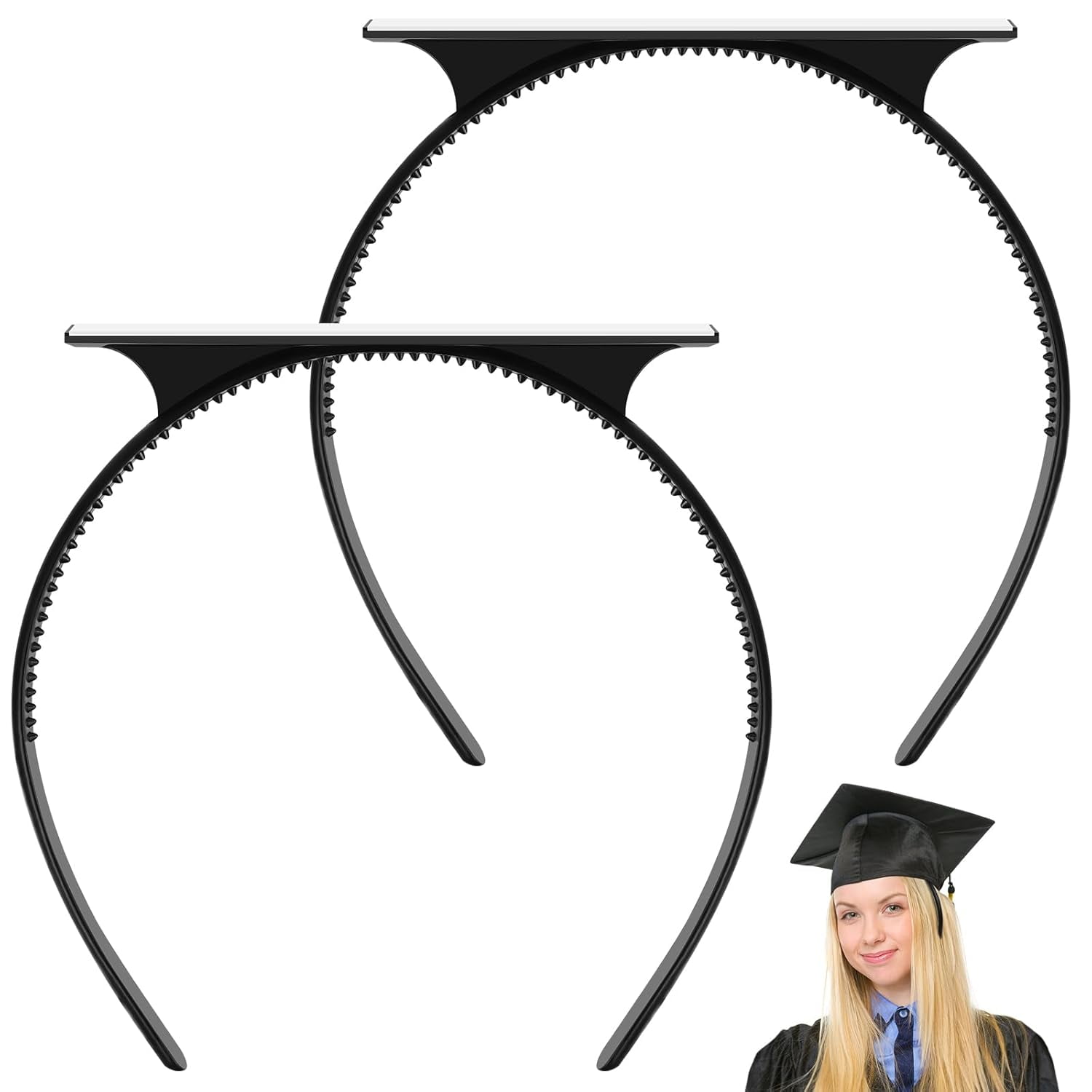 2 Pack Graduation Cap Headband, Upgrade Grad Cap Headband Insert ...