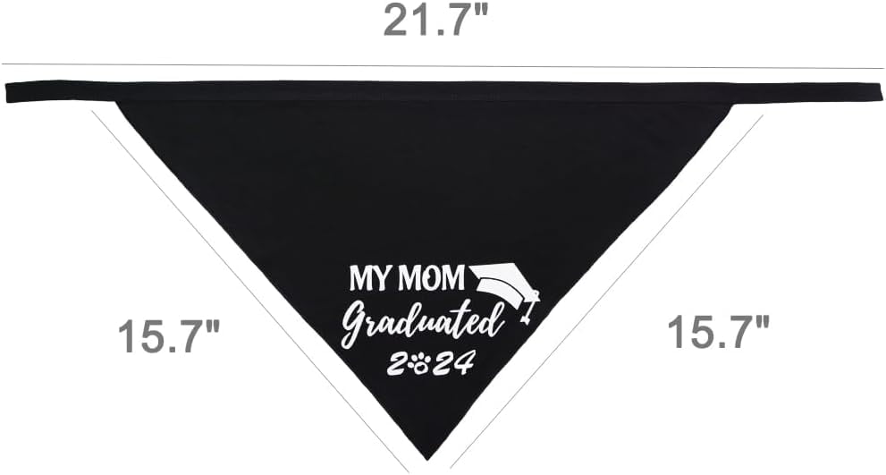 2 Pack Graduation Dog Bandana Class Of 2024 My Mom Graduated 2024 For ...