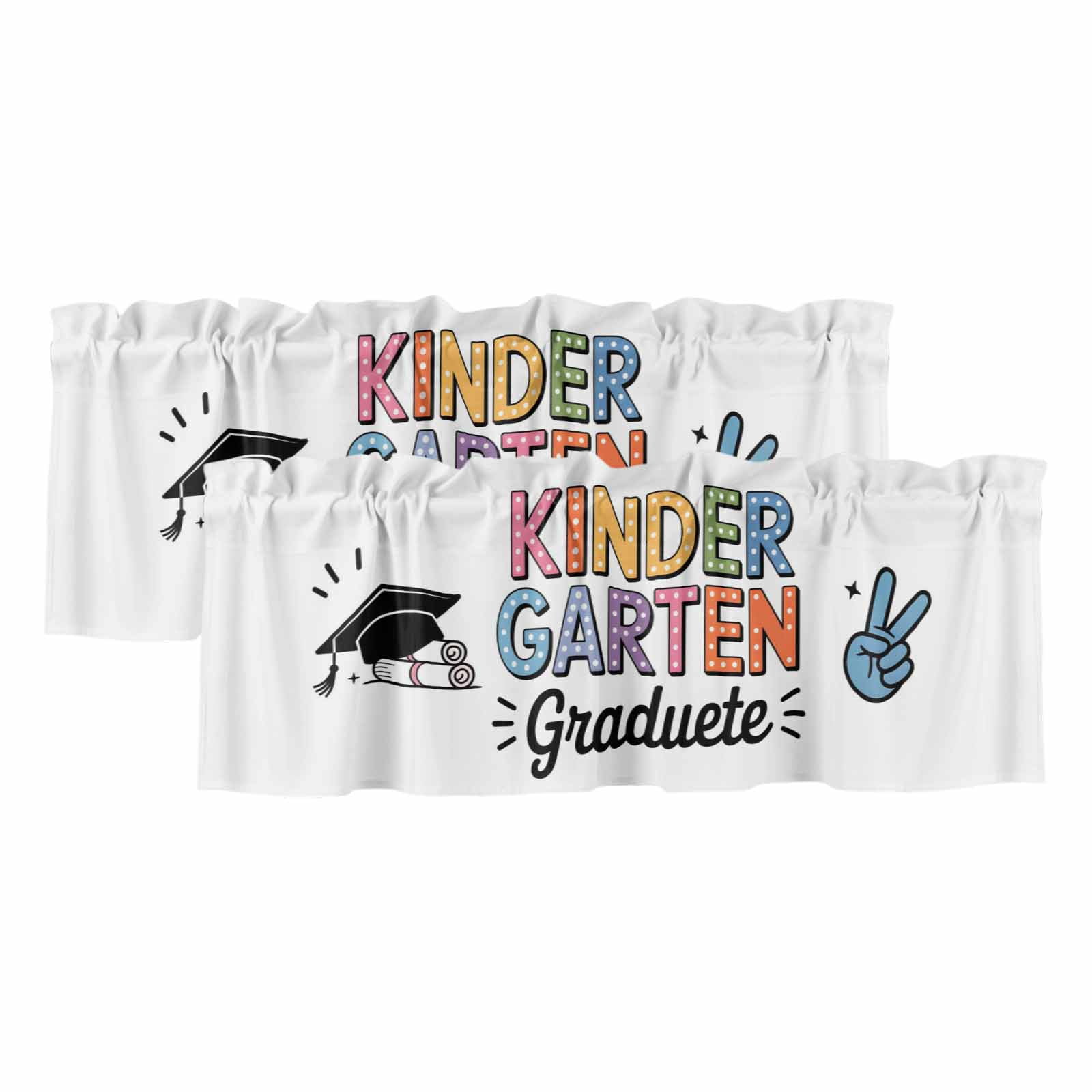 2 Pack Graduation Hat Valances for Windows Bedroom Living Room Window ...
