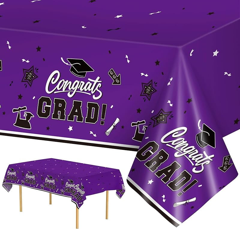2 Pack Graduation Tablecloth - Congrats Grad Table Cloths, Plastic ...