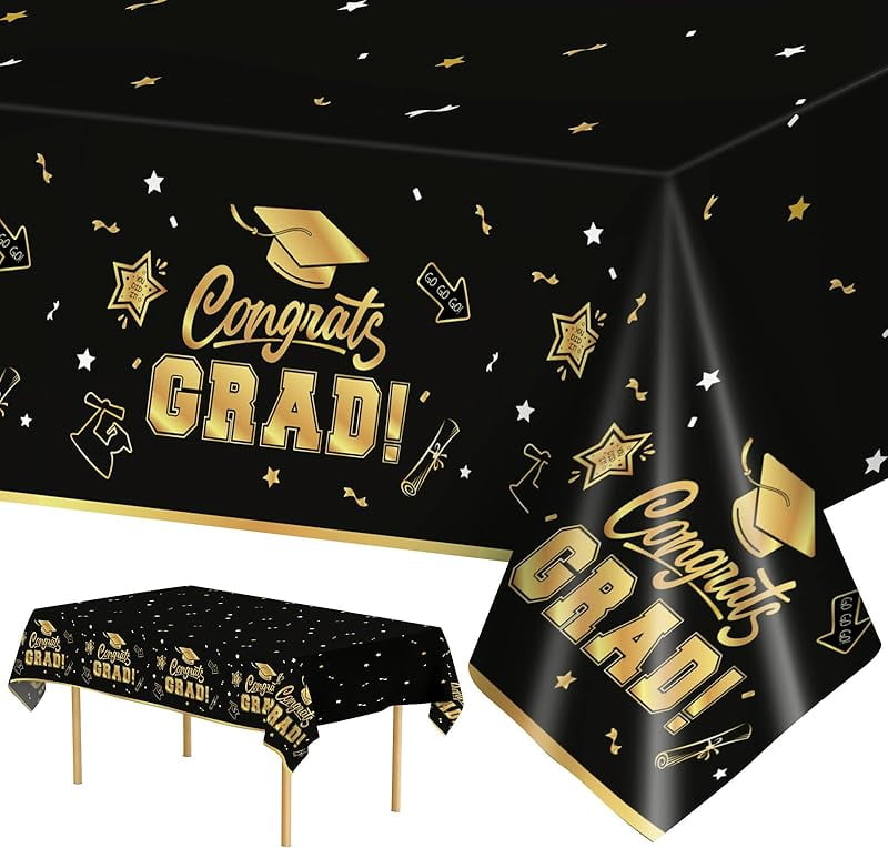 2 Pack Graduation Tablecloth - Congrats Grad Table Cloths, Plastic ...