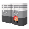2 Pack Gray 75L Large Laundry Basket, Collapsible Waterproof Hamper for ...