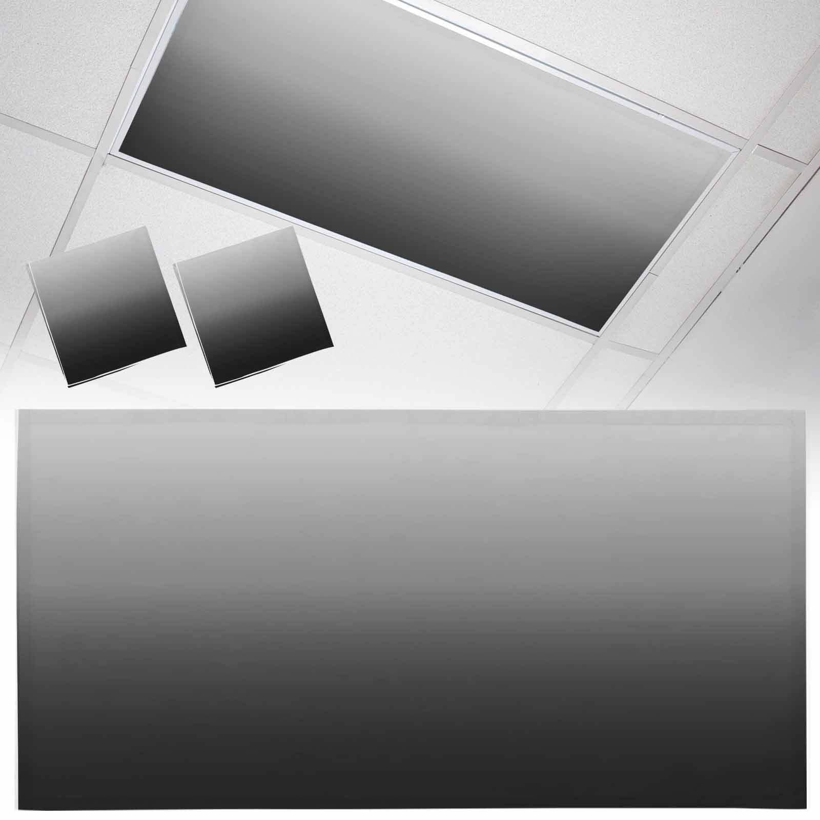 2 Pack Gray Black Fluorescent Light Covers for Ceiling Lights Gradient ...