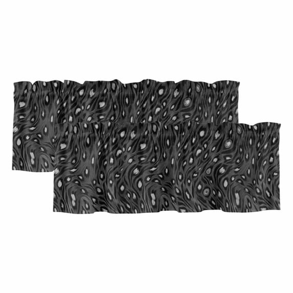 2 Pack Gray Black Leopard Valance for Window Rustic Boho Vintage ...
