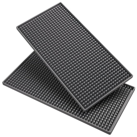 2-Pack Gray Countertop Spill Mats, 12x6in Bartender Coffee Bar Pads ...