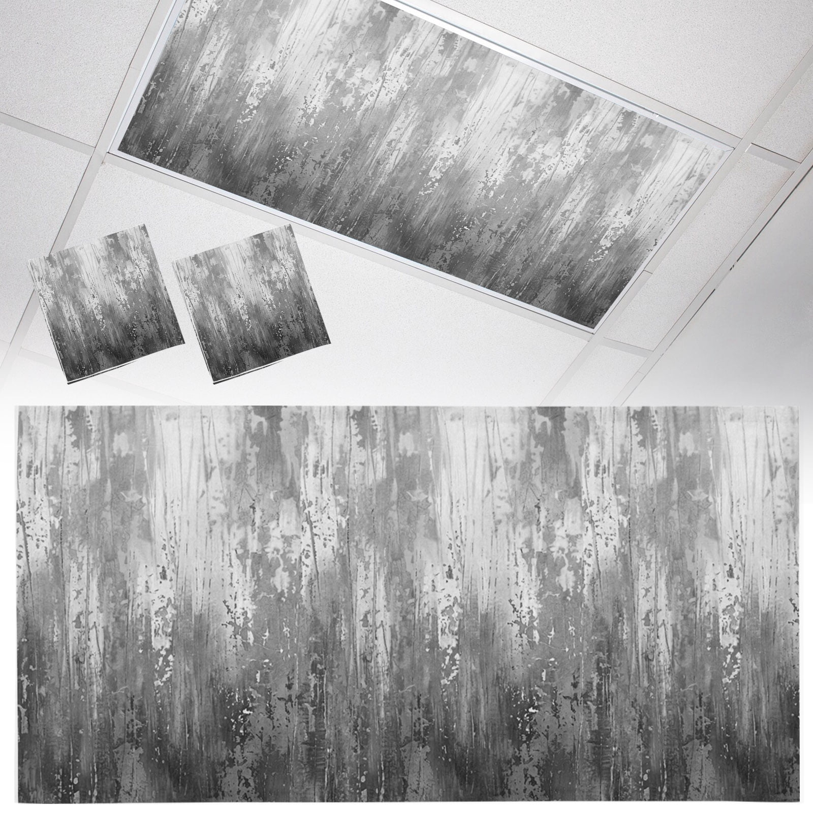 2 Pack Gray Gradient Fluorescent Light Covers for Ceiling Lights Modern ...