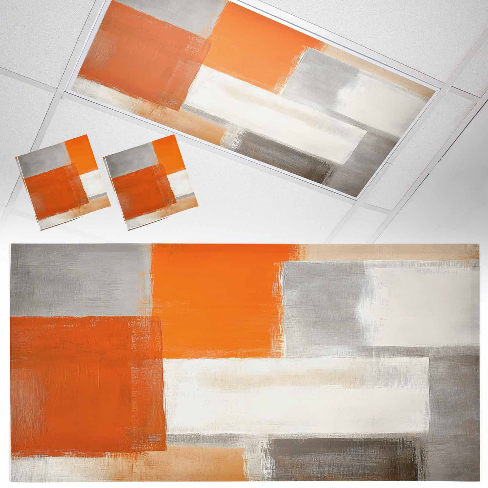 2 Pack Gray Orange Paint Fluorescent Light Covers for Ceiling Lights ...