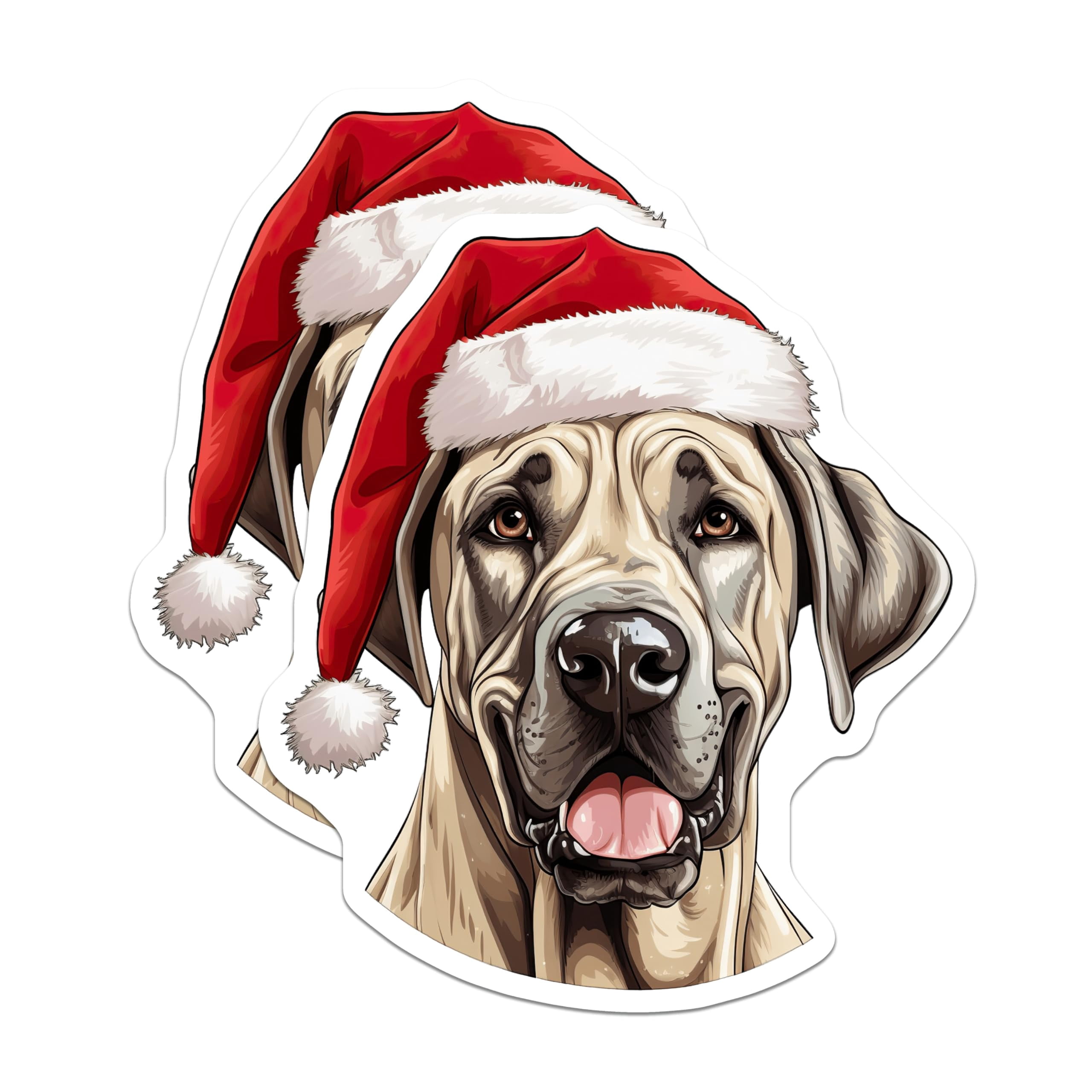 (2 Pack) Great Dane Santa Magnets - Christmas Dog Decor - Pet Lover ...