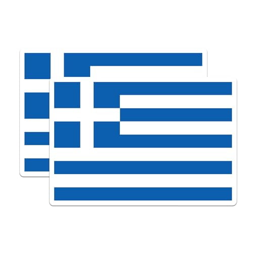 (2 Pack) Greece World Flag Stickers - Pride - 5 Inches On Longest Side ...