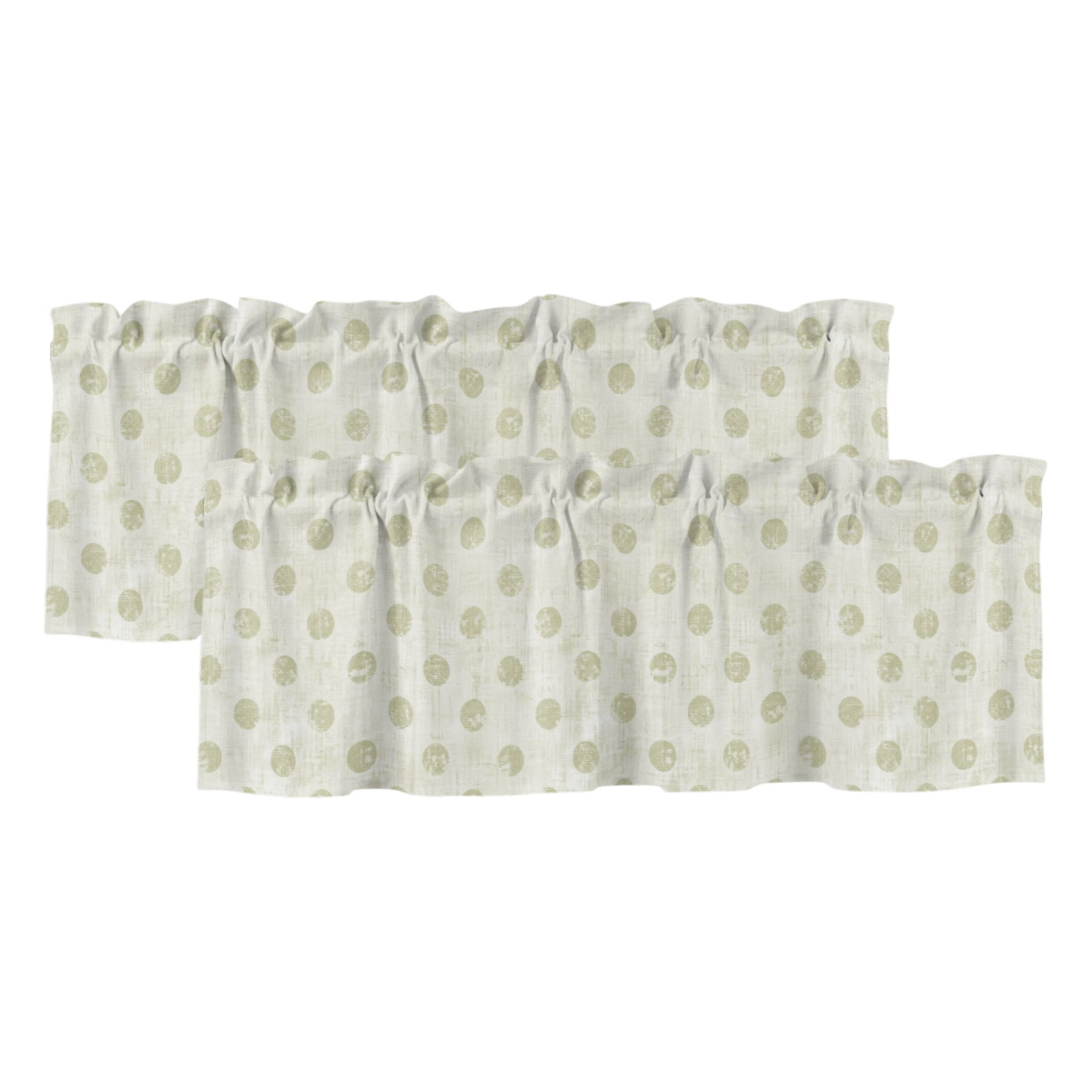 2 Pack Green Beige Polka Dots Spots Valance for Window Abstract Modern ...