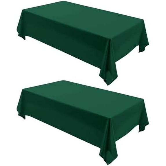 2 Pack Green Christmas Tablecloth - 60 x 120 Inch Rectangle Table Cover ...