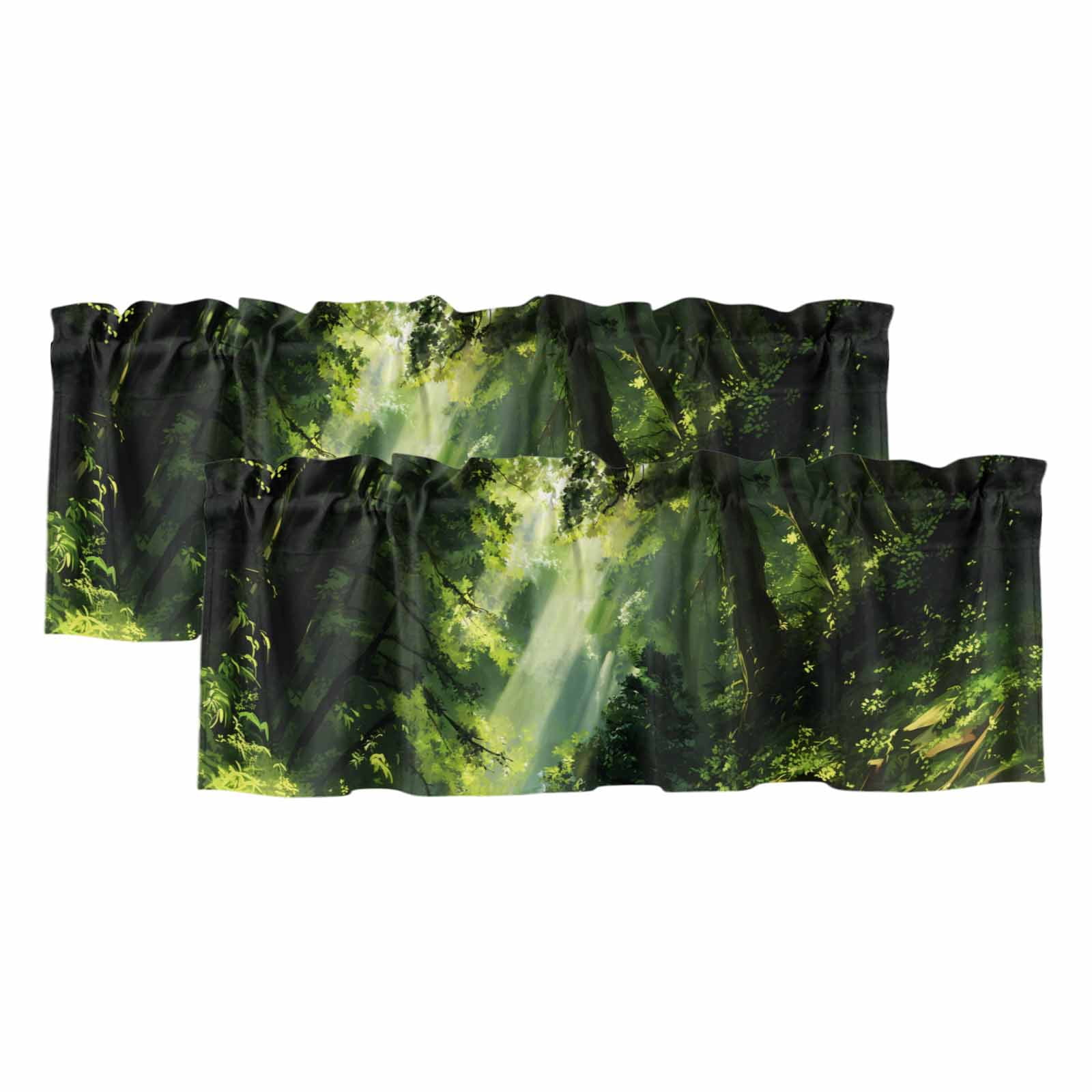 2 Pack Green Forest Valances for Windows Bedroom Living Room Window ...