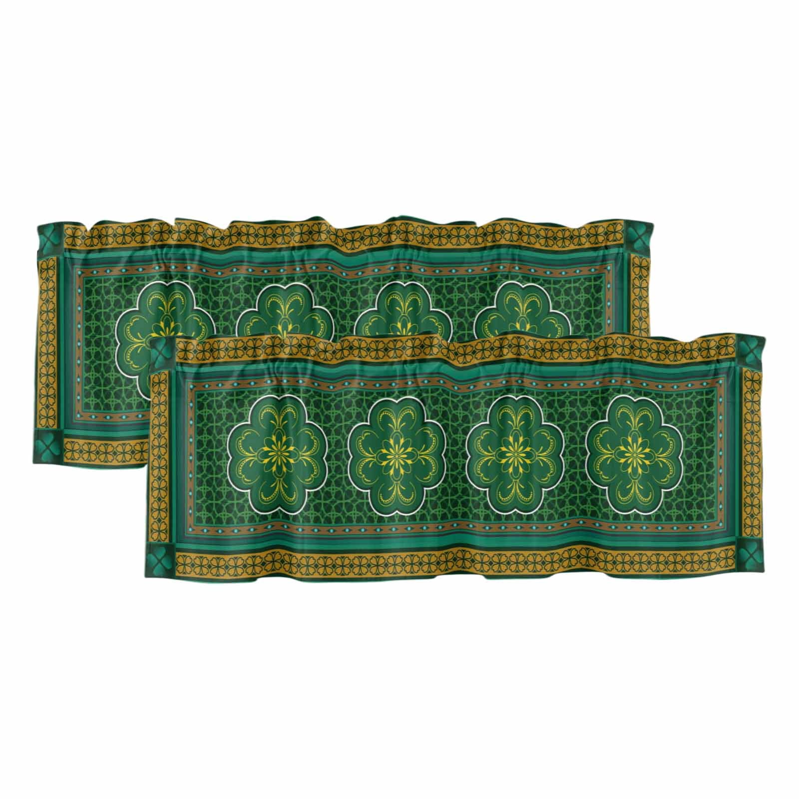 2 Pack Green Four Leafs Valances for Windows Bedroom Living Room Window ...