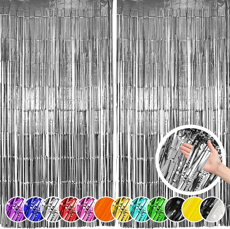 2 Pack Green Fringe Backdrop Curtains, Green Streamers Party Backdrop ...