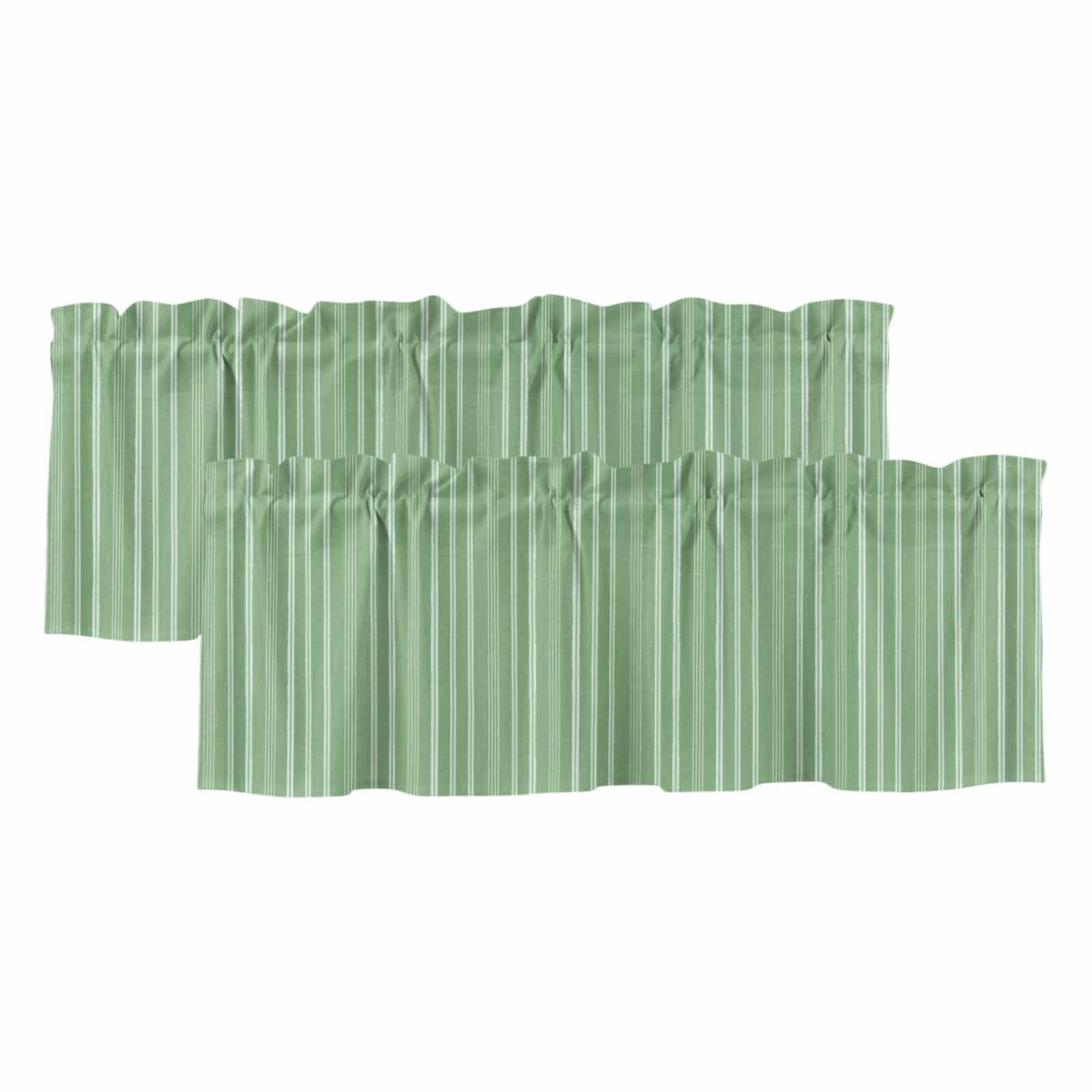 2 Pack Green Striped Valance for Window Minimalism Stripes Modern ...