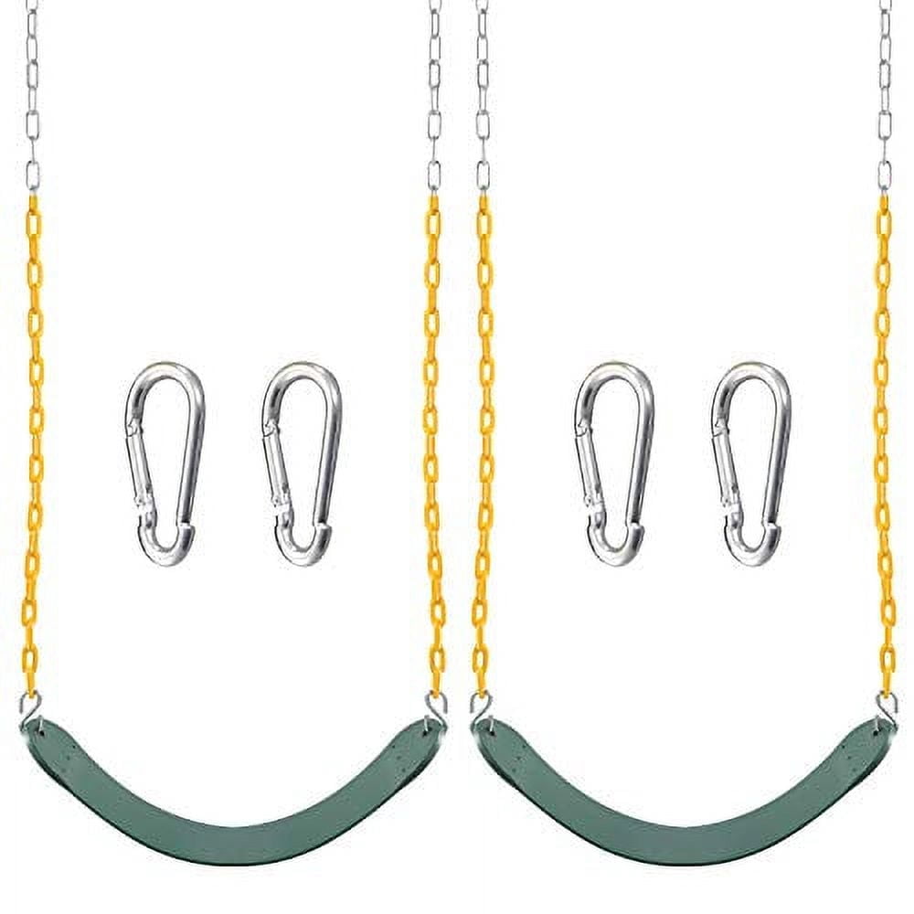 2 Pack Green Swing Seats Heavy Duty with 66" Chain, Swing Set ...