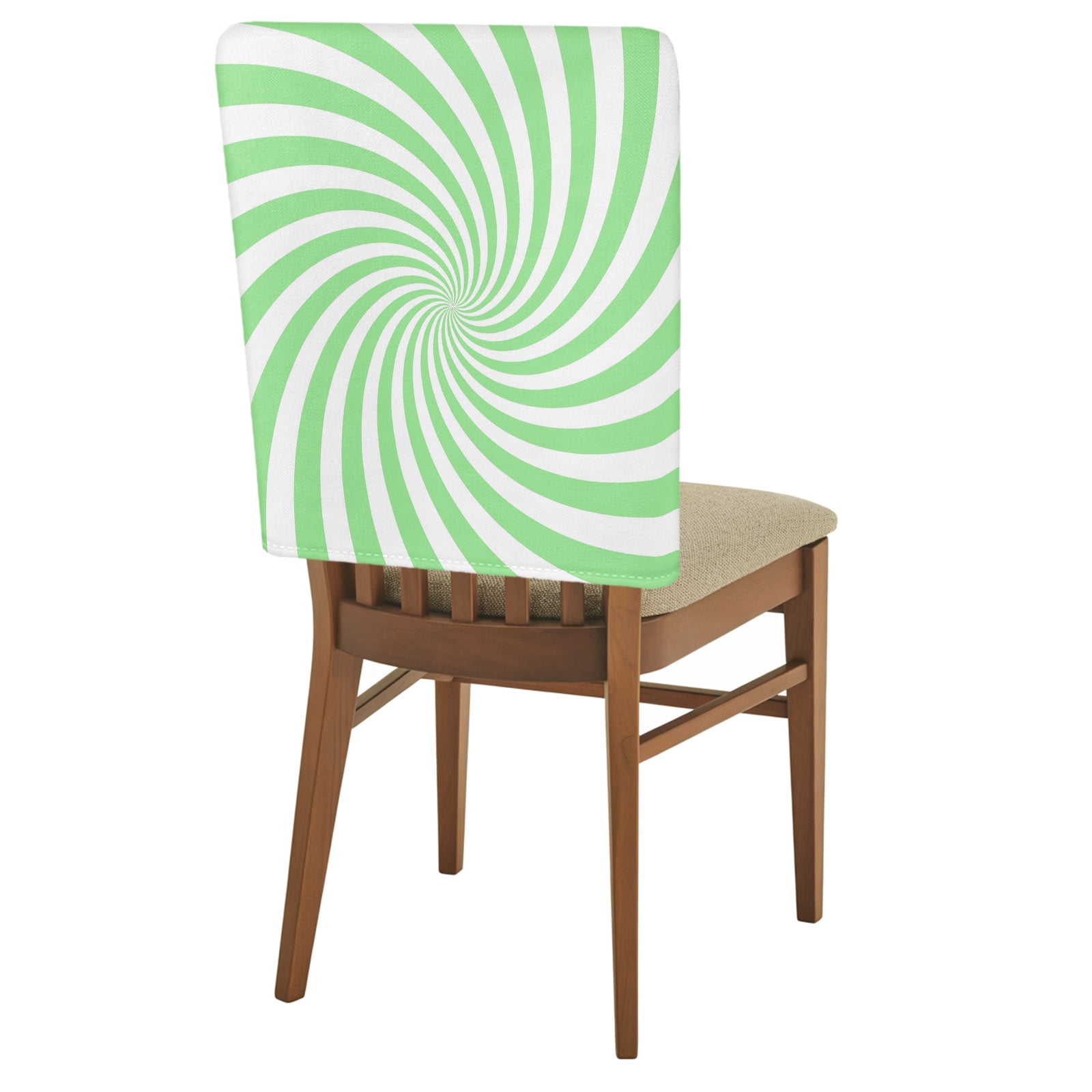 2 Pack Green Vortex Chair Back Covers Abstract White Pale Green Spiral ...