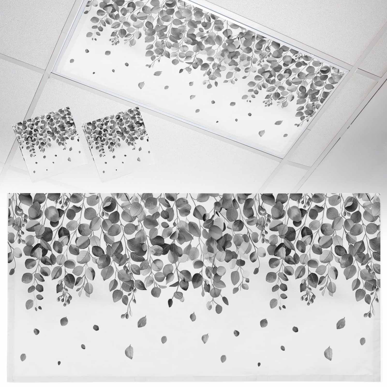 2 Pack Grey Eucalyptus Fluorescent Light Covers for Ceiling Lights ...