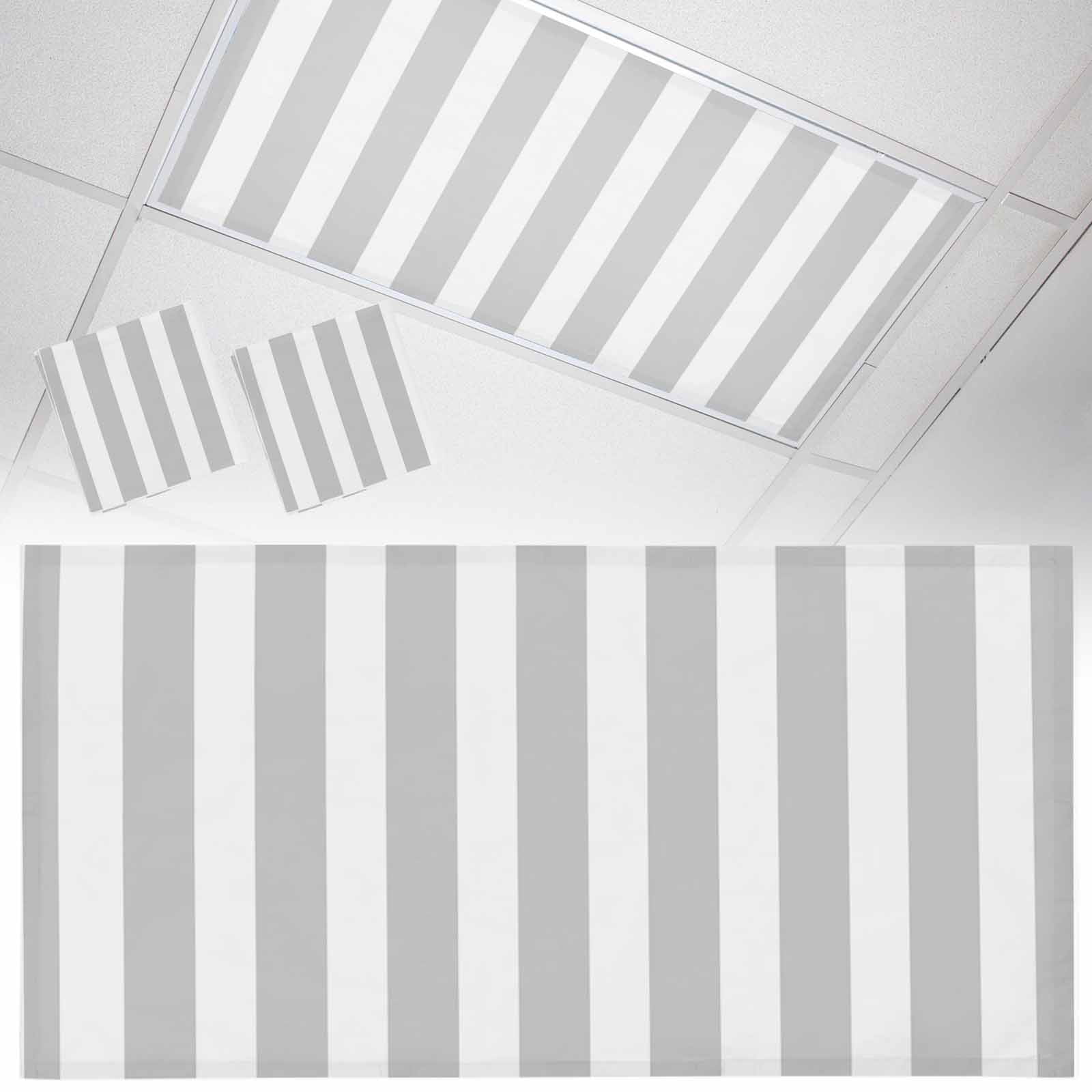 2 Pack Grey and Fluorescent Light Covers for Ceiling Lights White ...