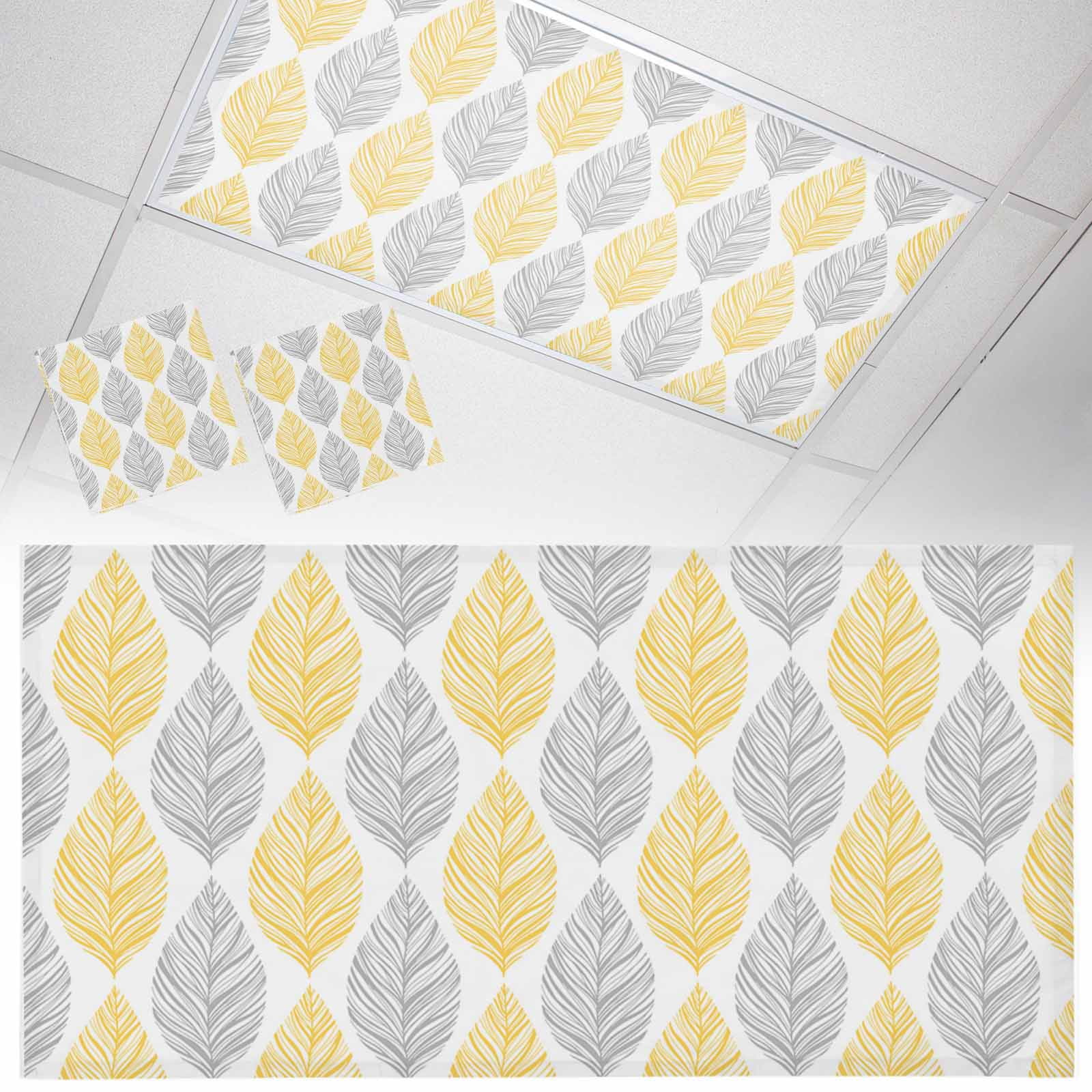 2 Pack Grey and Fluorescent Light Covers for Ceiling Lights Yellow ...