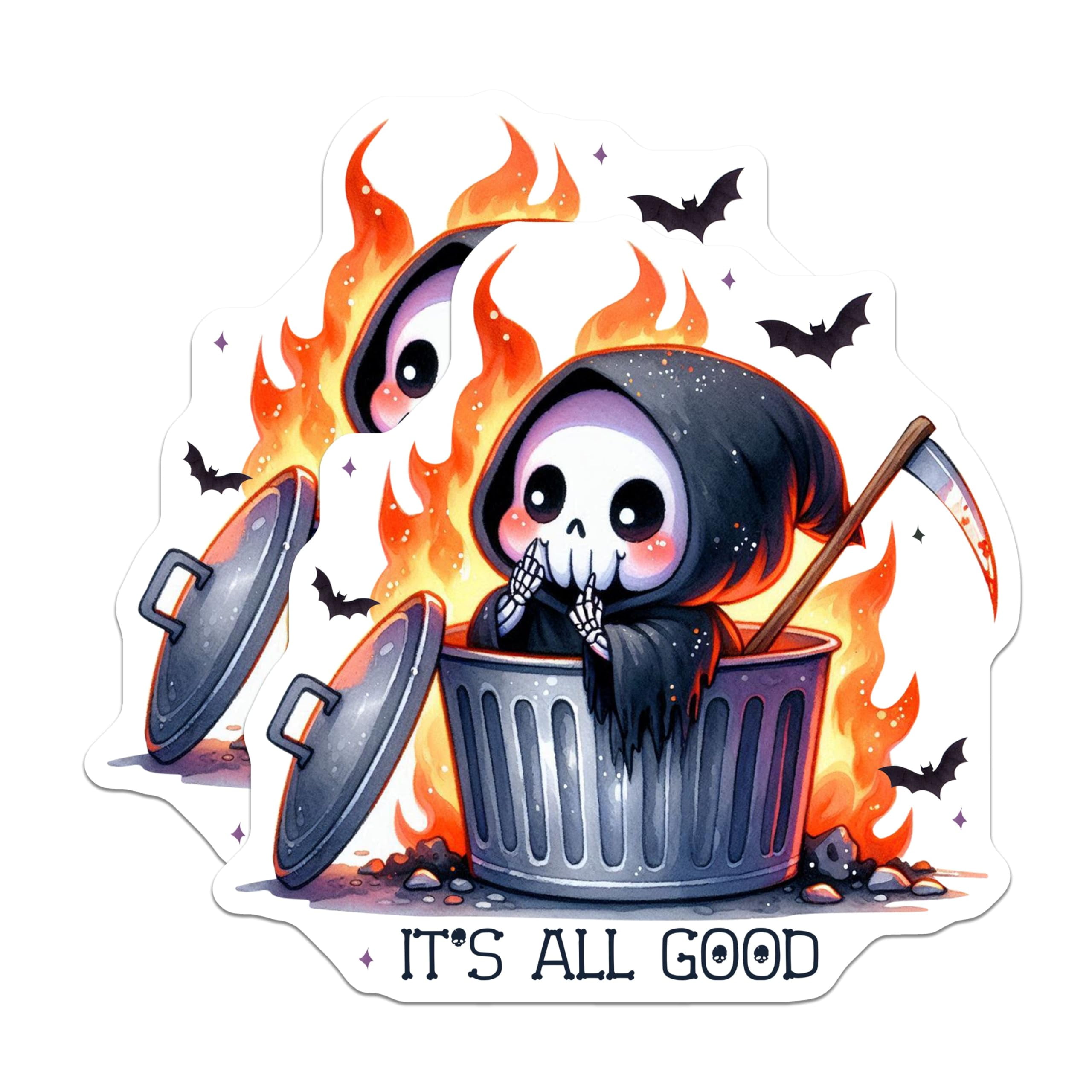 (2 Pack) Grim Reaper Magnets - Funny Kitchen Decor - Halloween Themed ...
