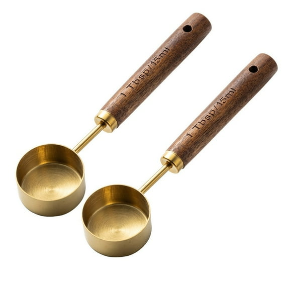 2-Pack Ground Coffee Tablespoon With Long Wood Handle Kitchen Utensil ...