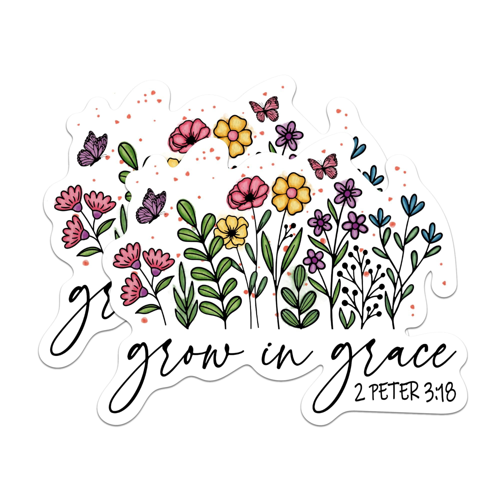 (2 Pack) Grow in Grace Magnets - 2 Peter 3:18 Bible Verse Magnet ...