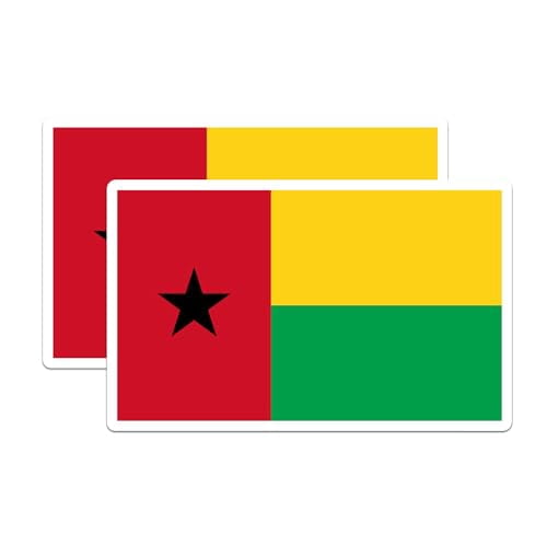(2 Pack) Guinea-Bissau World Flag Stickers - Pride - 5 Inches On ...