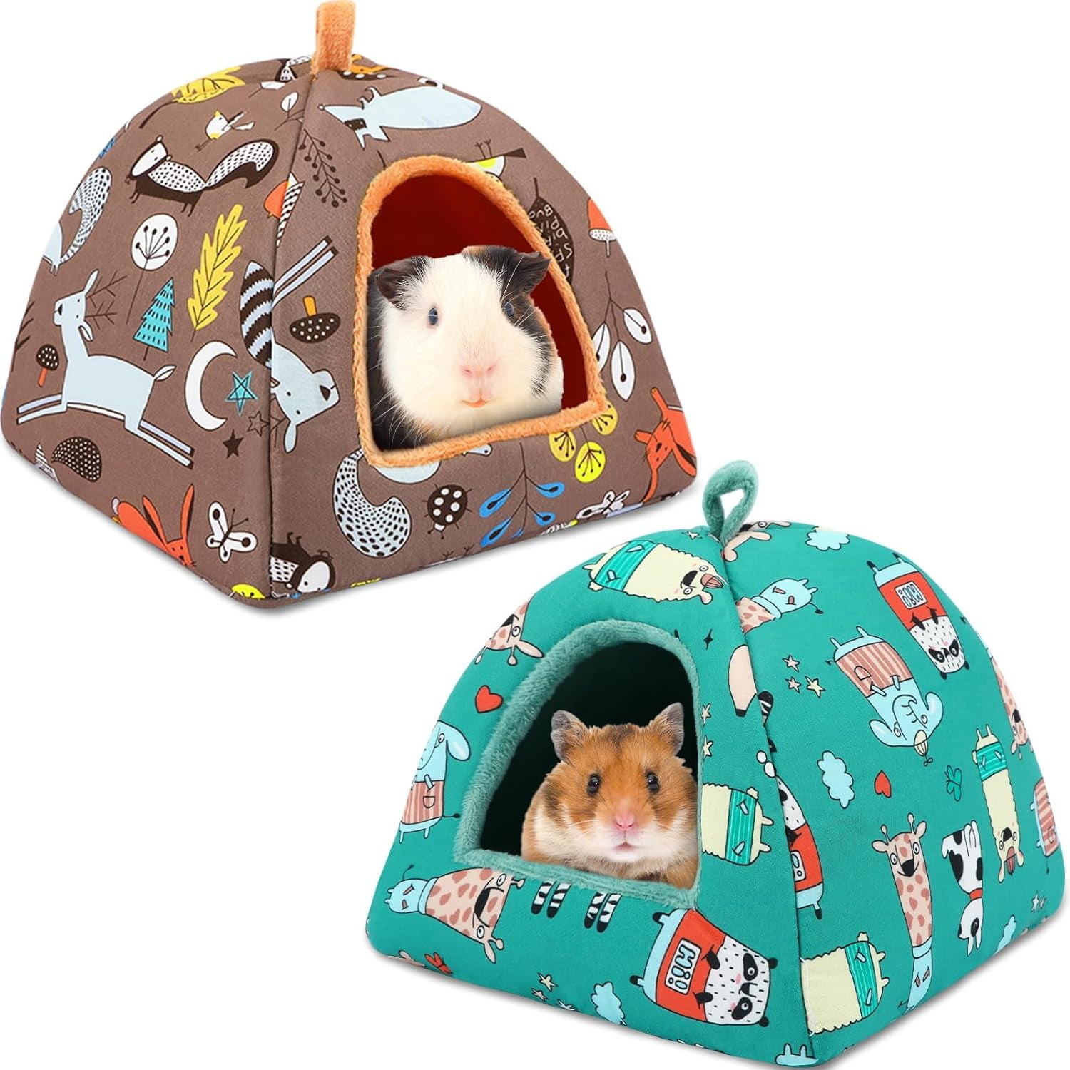 2 Pack Guinea Pig Bed, Guinea Pig Hideout Washable Small Animal House ...
